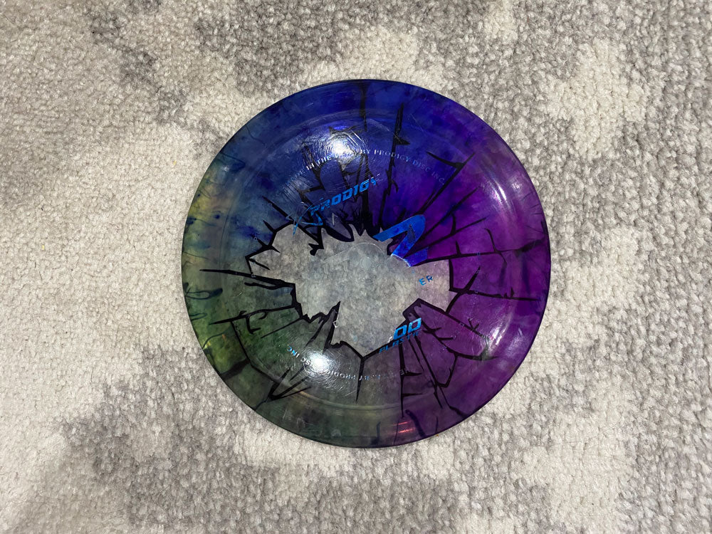 Broken Glass Stencil Dye on clear Prodigy D2 – DiscPerfect
